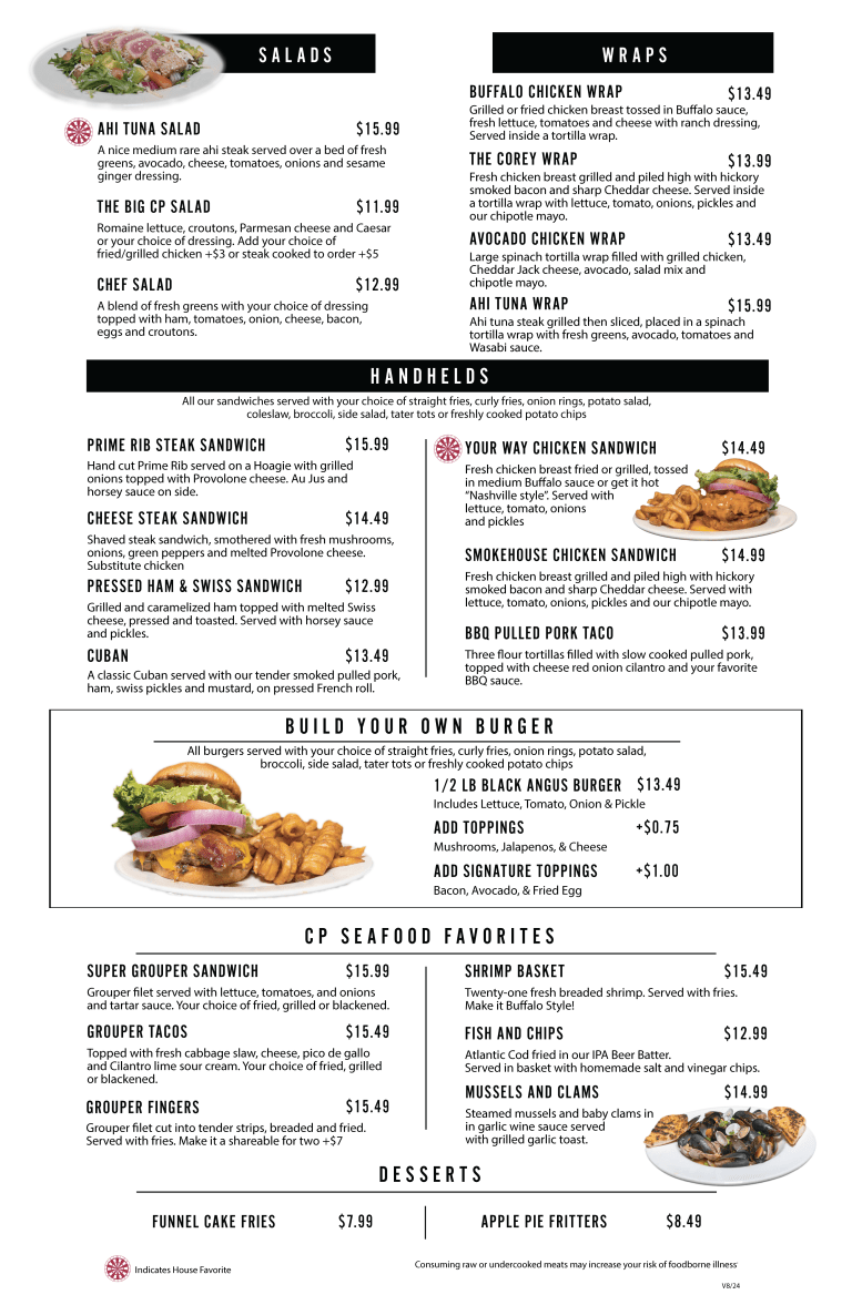 Menu – Corner Pocket Bar & Grill