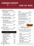 Menu – Corner Pocket Bar & Grill